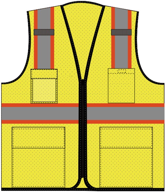 Safety Brite SB-43Z Class 2 Multi-Pocket Two-Tone Trim Mesh Vest